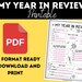 My Year in Review Printable | New Years Worksheet | Printable Activity ...