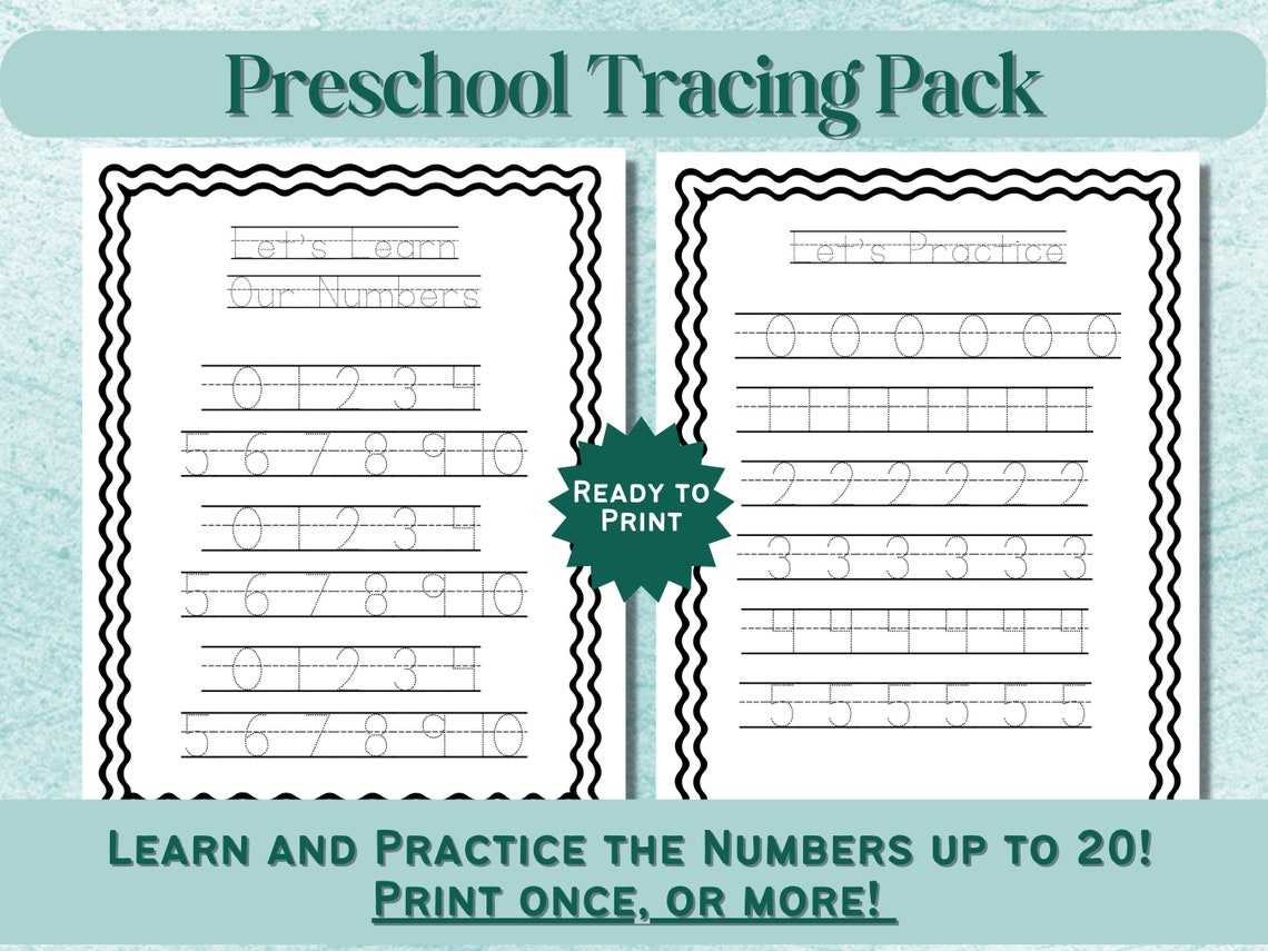 Printable Tracing Pack for Numbers 1-20, Shapes, and the Alphabet ...