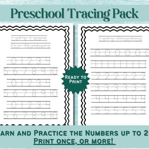 Printable Tracing Pack for Numbers 1-20, Shapes, and the Alphabet ...