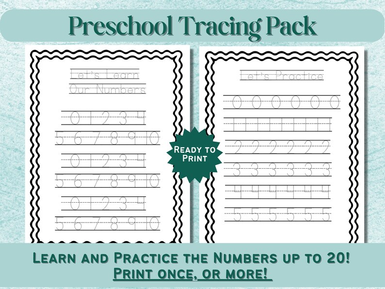 Printable Tracing Pack for Numbers 1-20, Shapes, and the Alphabet ...