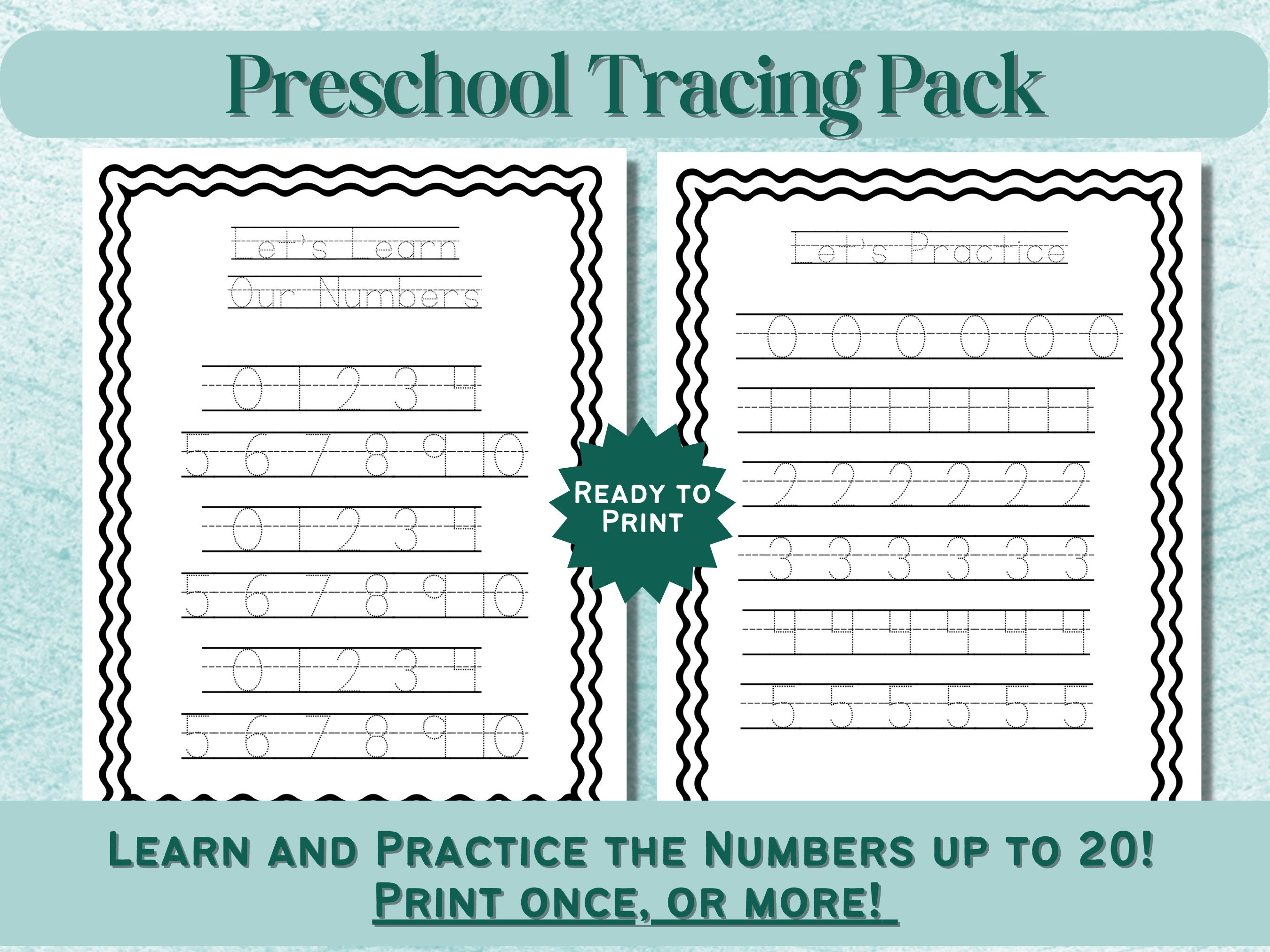 Printable Tracing Pack for Numbers 1-20, Shapes, and the Alphabet ...
