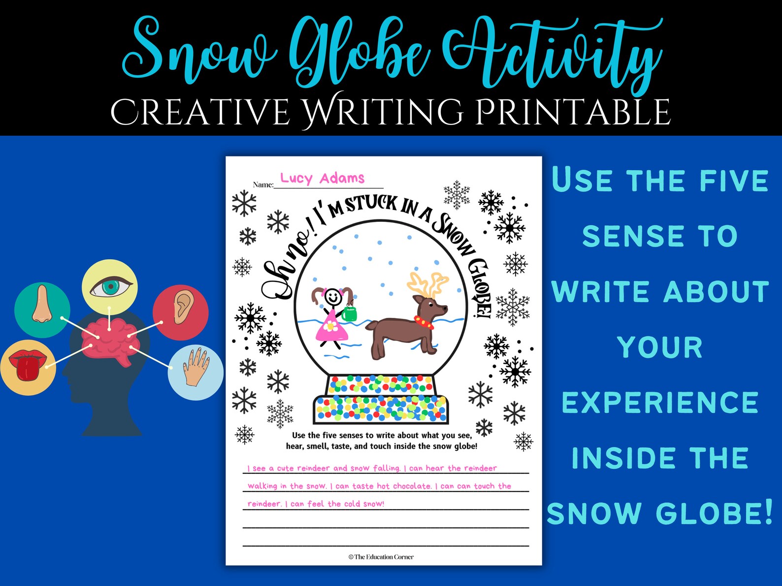 Snow Globe Creative Writing Printable | Christmas Printable | Holiday ...