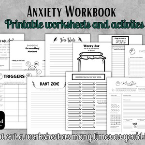 Anxiety Workbook | Mental Health Workbook | Printable Worksheets ...