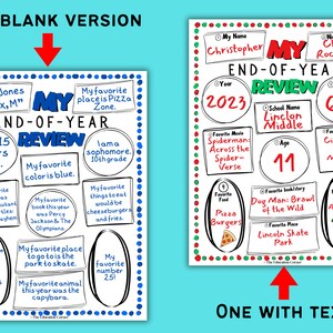 My End-of-year Review Printable | Year in Review Worksheet | New Year's ...