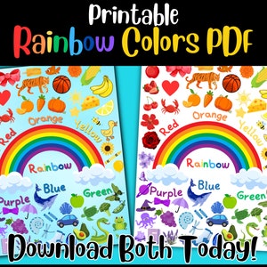 Printable Rainbow Colors PDF, Color Learning Printable, Instant Digital ...