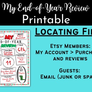 My End-of-year Review Printable | Year in Review Worksheet | New Year's ...