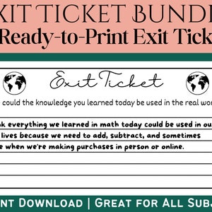 Exit Ticket Bundle | 35 Ready-to-print Exit Tickets for Middle and High ...