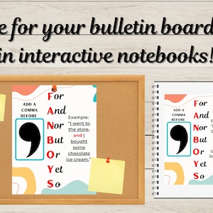 FANBOYS Anchor Chart for ELA | Conjunctions Anchor Chart | Instant ...