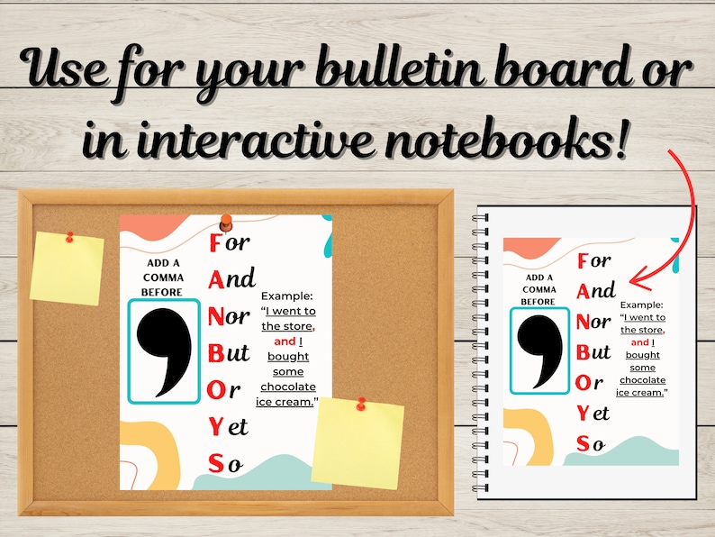 FANBOYS Anchor Chart for ELA | Conjunctions Anchor Chart | Instant ...