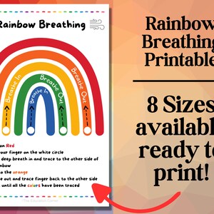 Rainbow Breathing Exercise Printable | Calm Down Poster | Anxiety ...
