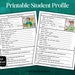 Printable Student Profile Sheet | Instant Download, DIGITAL DOWNLOAD ...