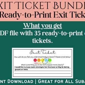 Exit Ticket Bundle | 35 Ready-to-print Exit Tickets for Middle and High ...
