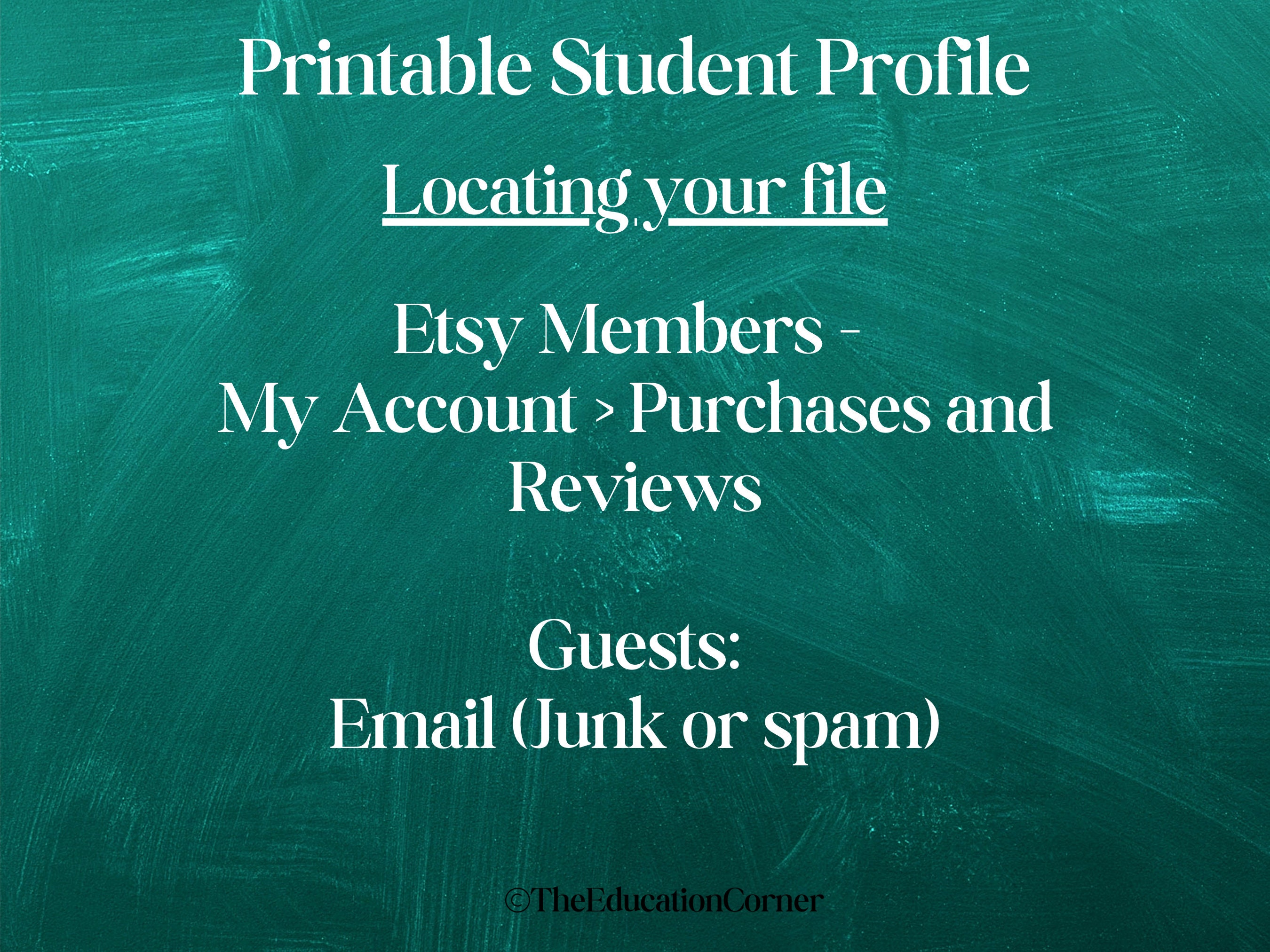 Printable Student Profile Sheet | Instant Download, DIGITAL DOWNLOAD ...