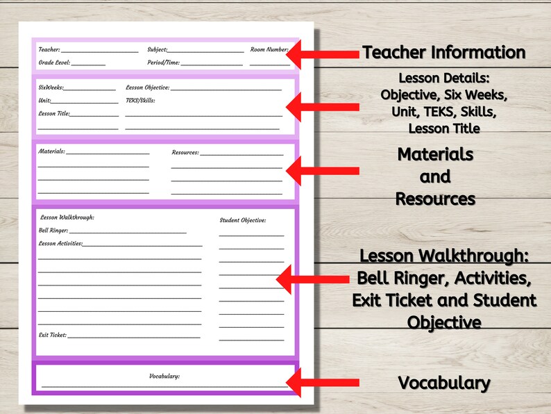 Lesson Planner Template for Texas Teachers | Printable and Digital ...