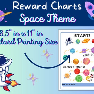 Reward Chart Printable for Kids | 4 Versions | Space-themed | Behavior ...