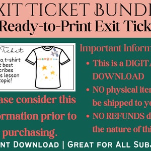 Exit Ticket Bundle | 35 Ready-to-print Exit Tickets for Middle and High ...