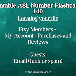 Printable ASL Number Flashcards for 1-10 | Early Education | Preschool ...