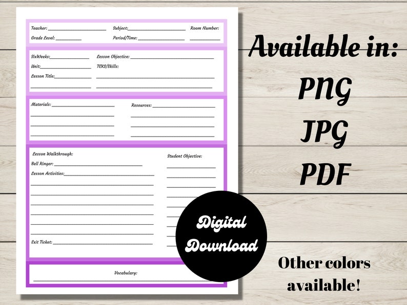Lesson Planner Template for Texas Teachers | Printable and Digital ...