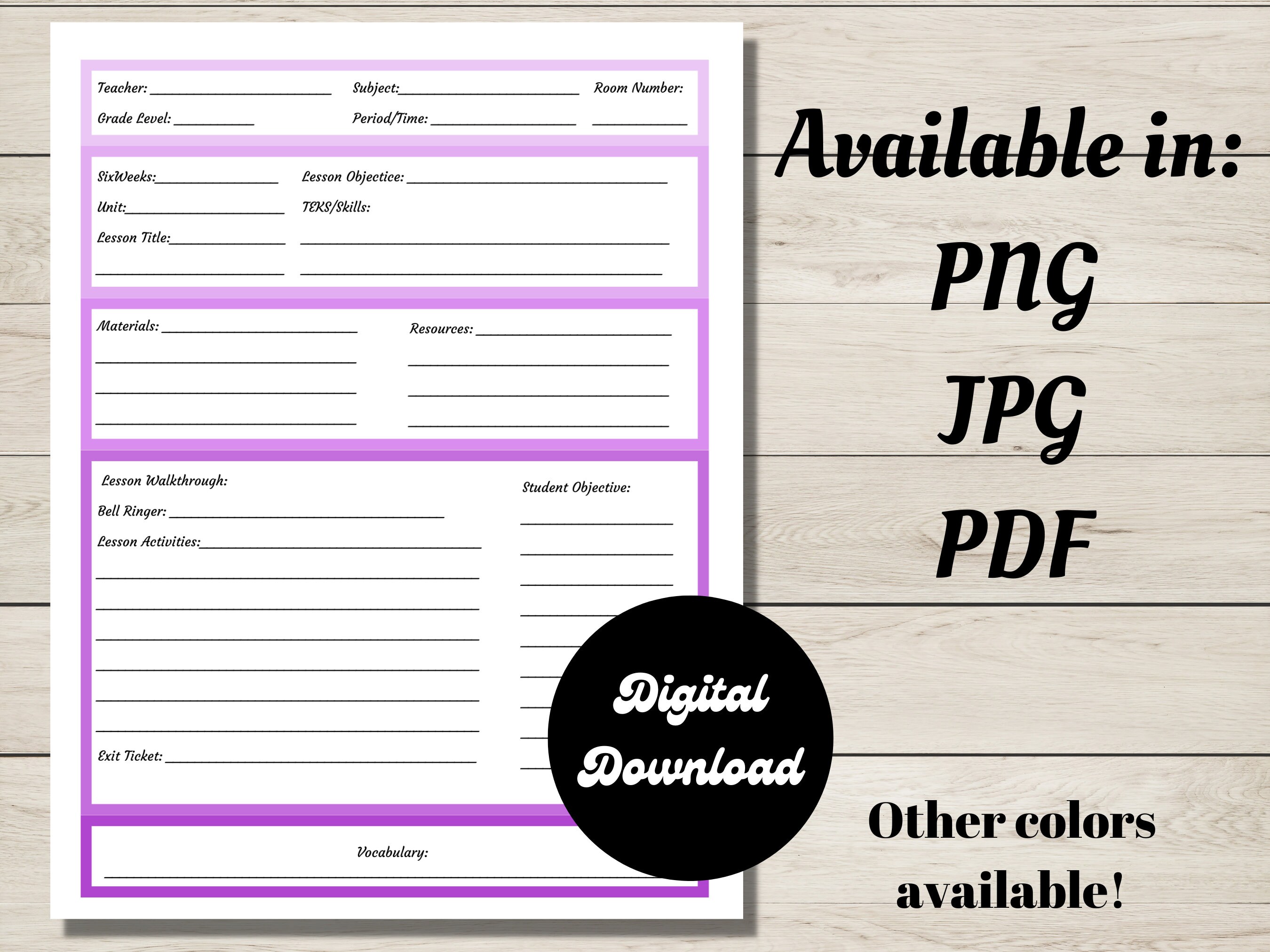 Lesson Planner Template for Texas Teachers | Printable and Digital ...
