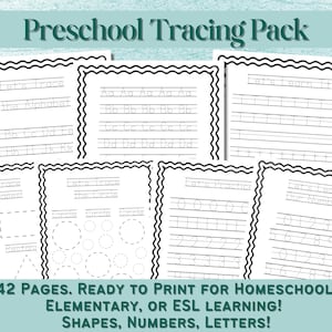 Printable Tracing Pack for Numbers 1-20, Shapes, and the Alphabet ...