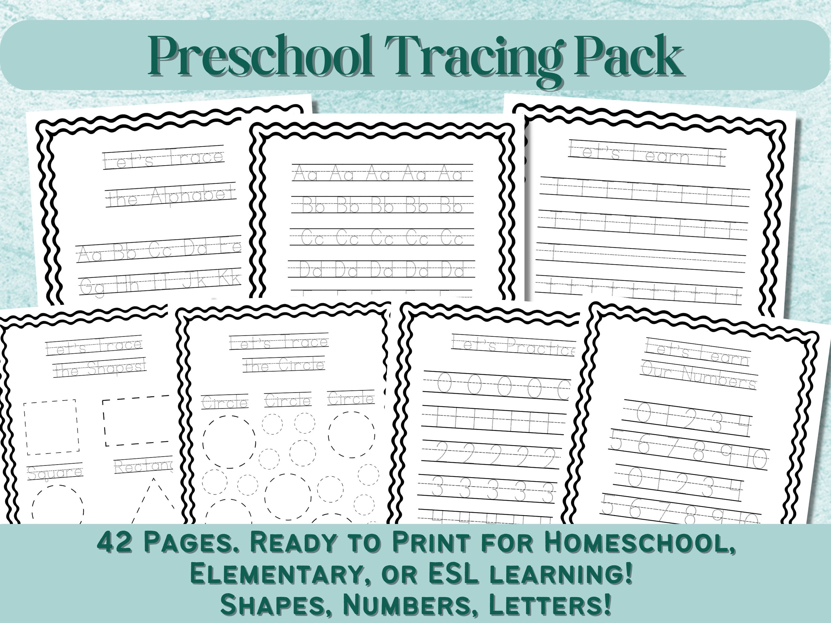 Printable Tracing Pack for Numbers 1-20, Shapes, and the Alphabet ...