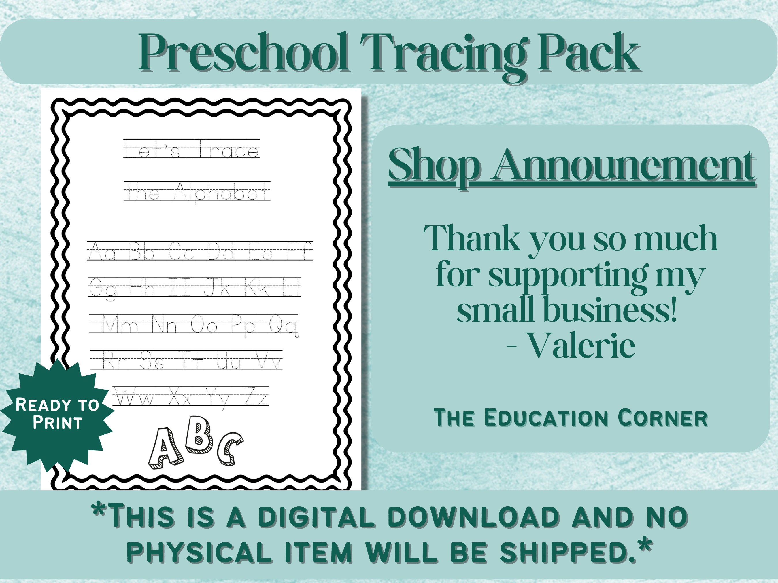 Printable Tracing Pack for Numbers 1-20, Shapes, and the Alphabet ...