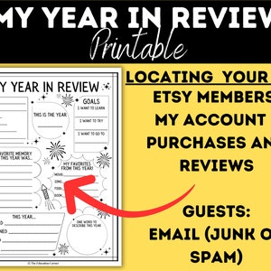 My Year in Review Printable | New Years Worksheet | Printable Activity ...