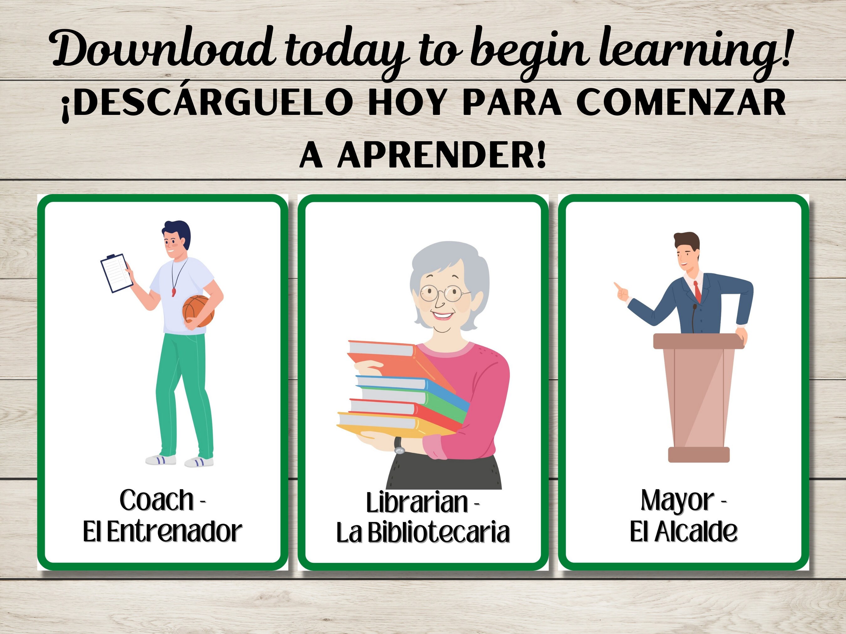 Bilingual Flashcards for Important City Workers | Tarjetas Didácticas ...