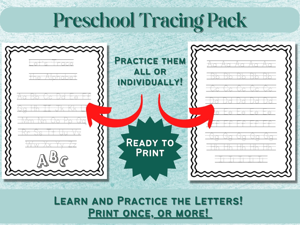 Printable Tracing Pack for Numbers 1-20, Shapes, and the Alphabet ...