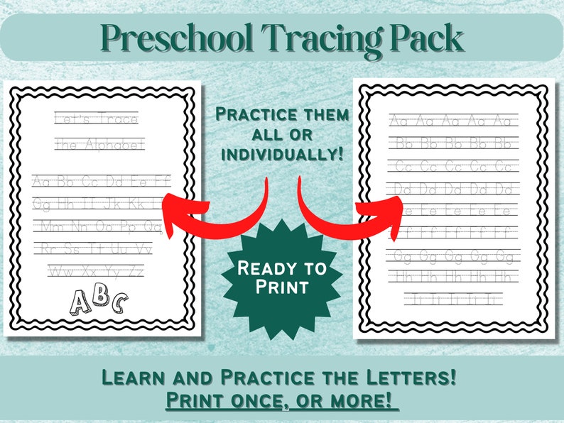 Printable Tracing Pack for Numbers 1-20, Shapes, and the Alphabet ...
