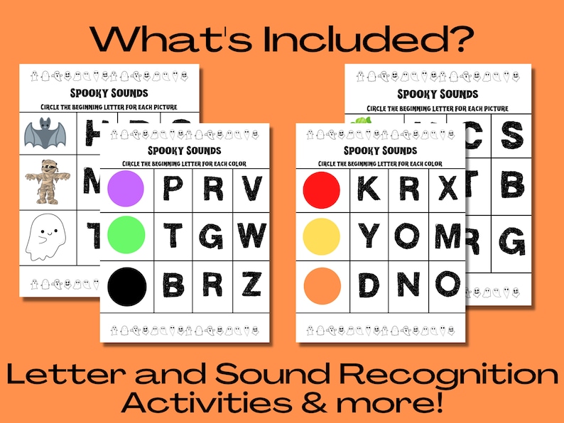 50 Printable Halloween Preschool & Kindergarten Activities Bundle ...