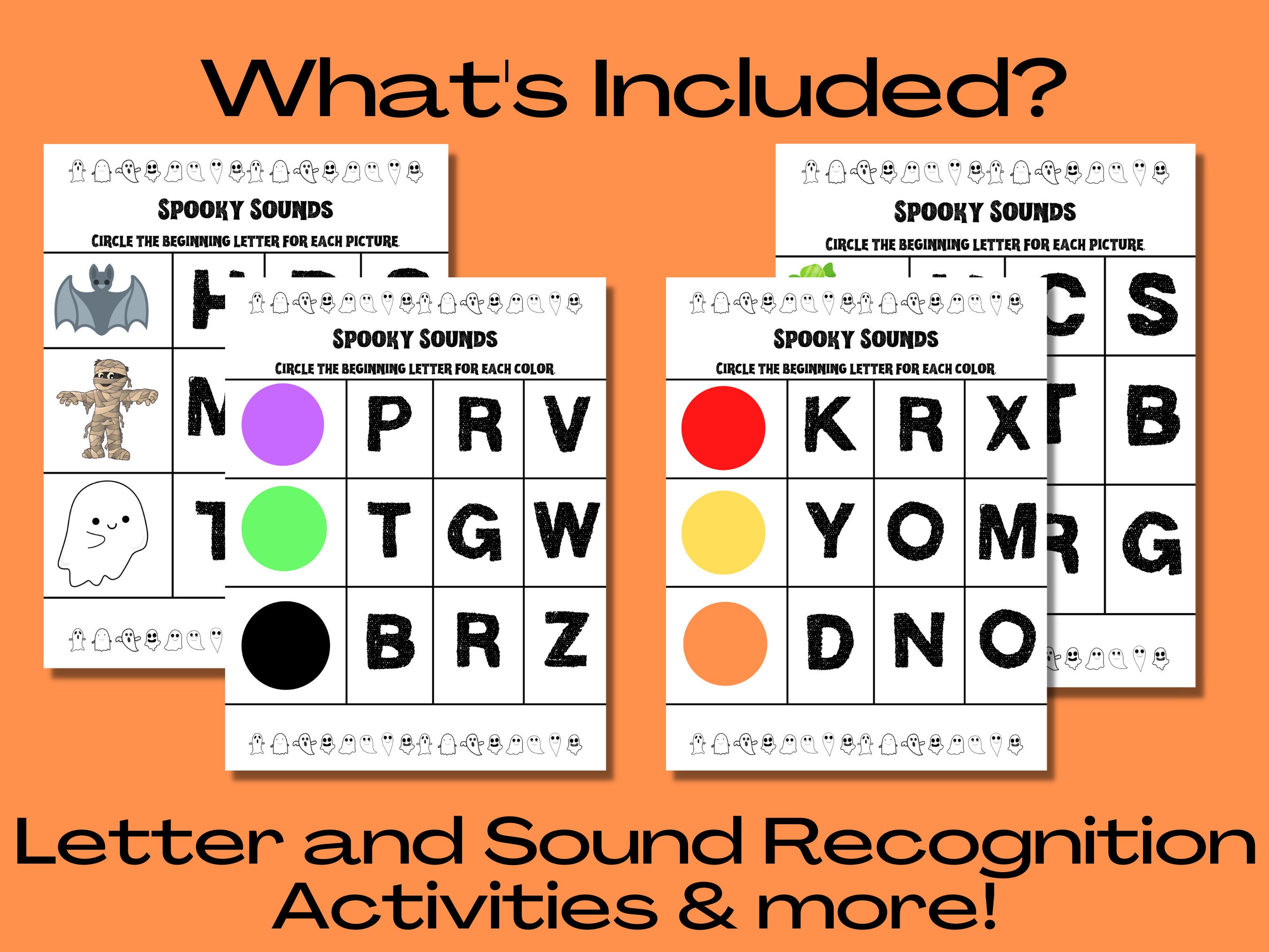 50 Printable Halloween Preschool & Kindergarten Activities Bundle ...