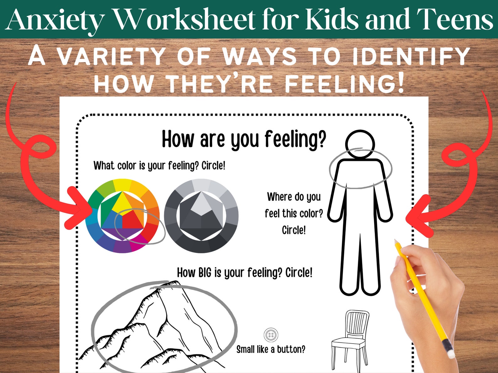 Anxiety Worksheet for Kids and Teens, Printable Download, Instant ...