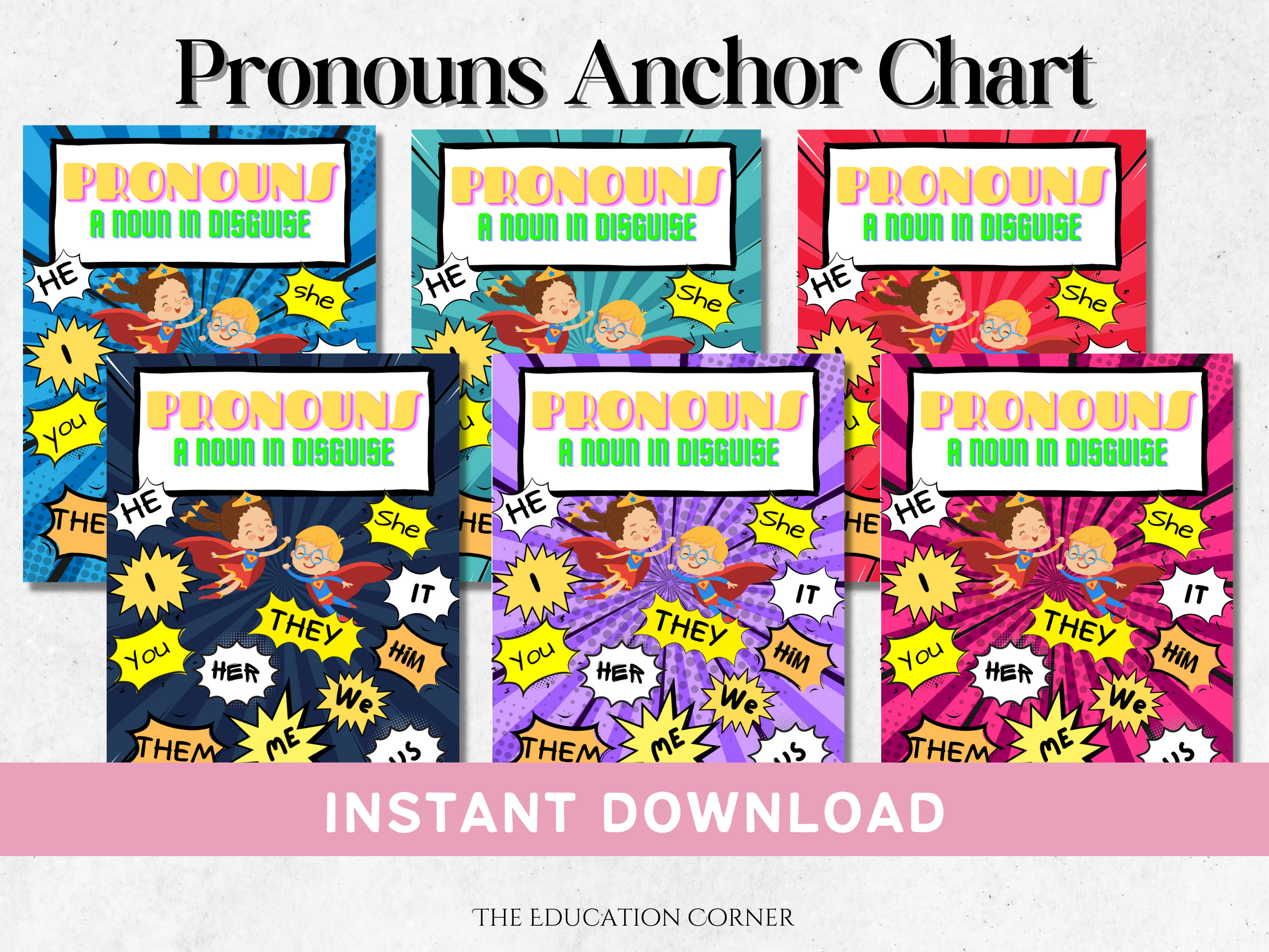 Printable Pronouns Anchor Chart | Print and Digital, Pronouns in ...