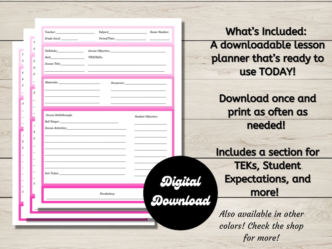 Lesson Plan Template for Texas Teachers | Teks, Student Expectations ...