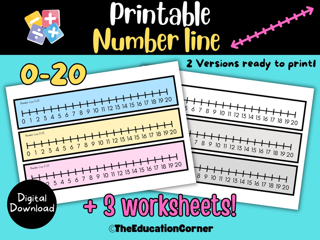Printable Number Line 0-20 + 3 Practice Worksheets | Math Worksheets ...