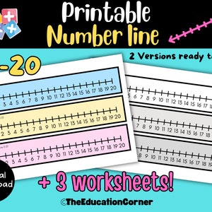 Printable Number Line 0-20 + 3 Practice Worksheets | Math Worksheets ...