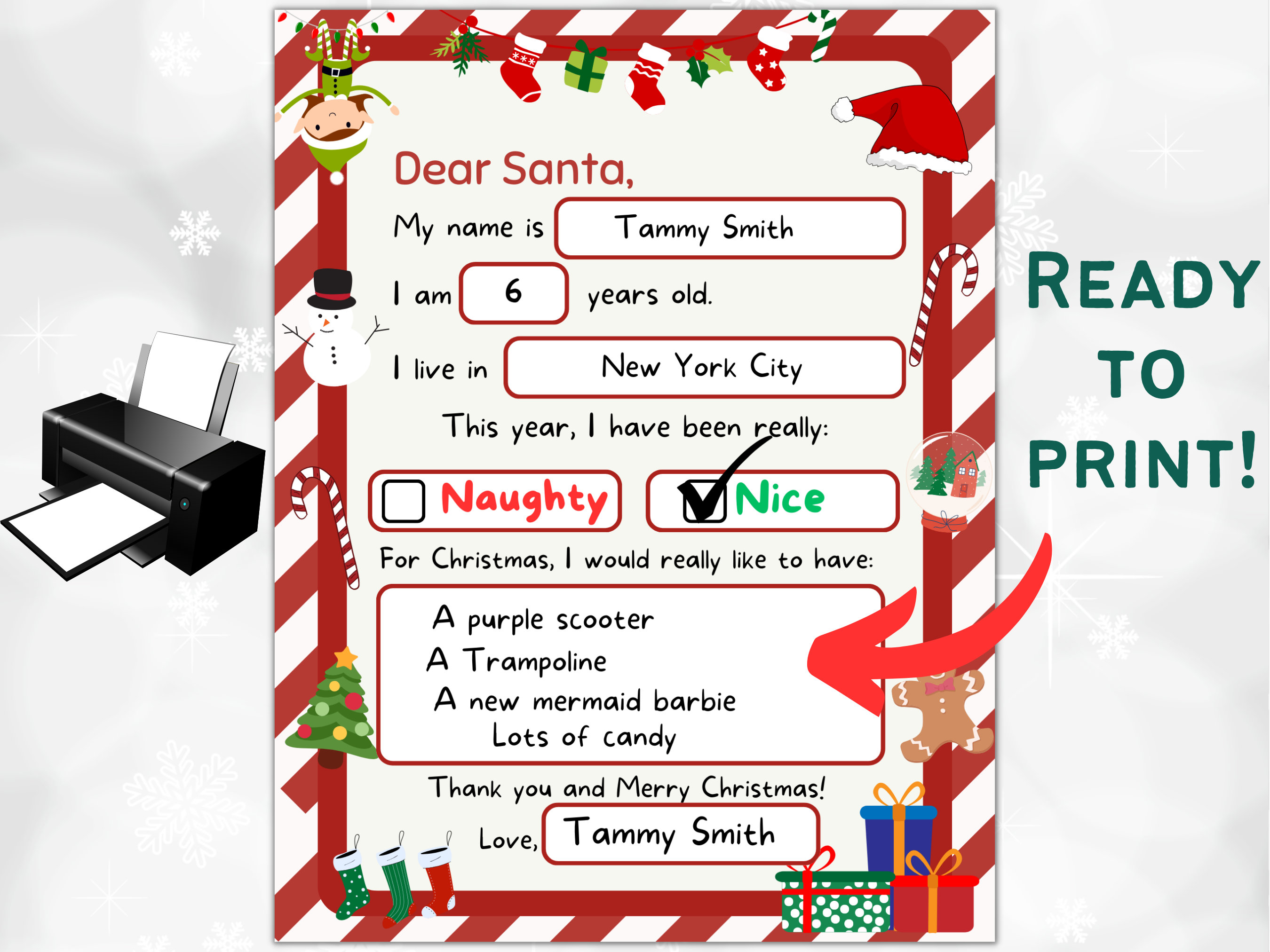 Letter to Santa Printable, Dear Santa Letter, Christmas Activities ...