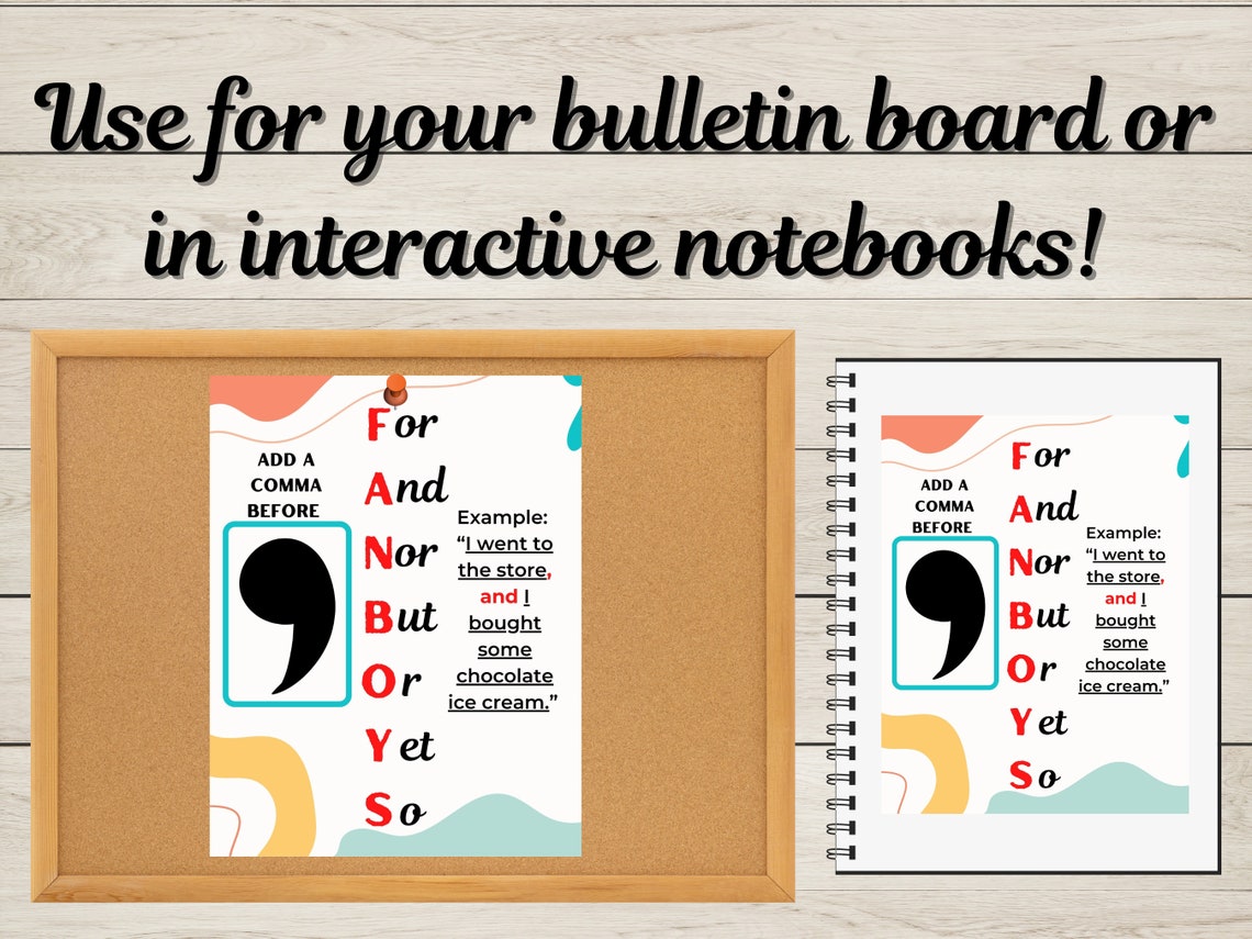 FANBOYS Anchor Chart for ELA Conjunctions Anchor Chart - Etsy