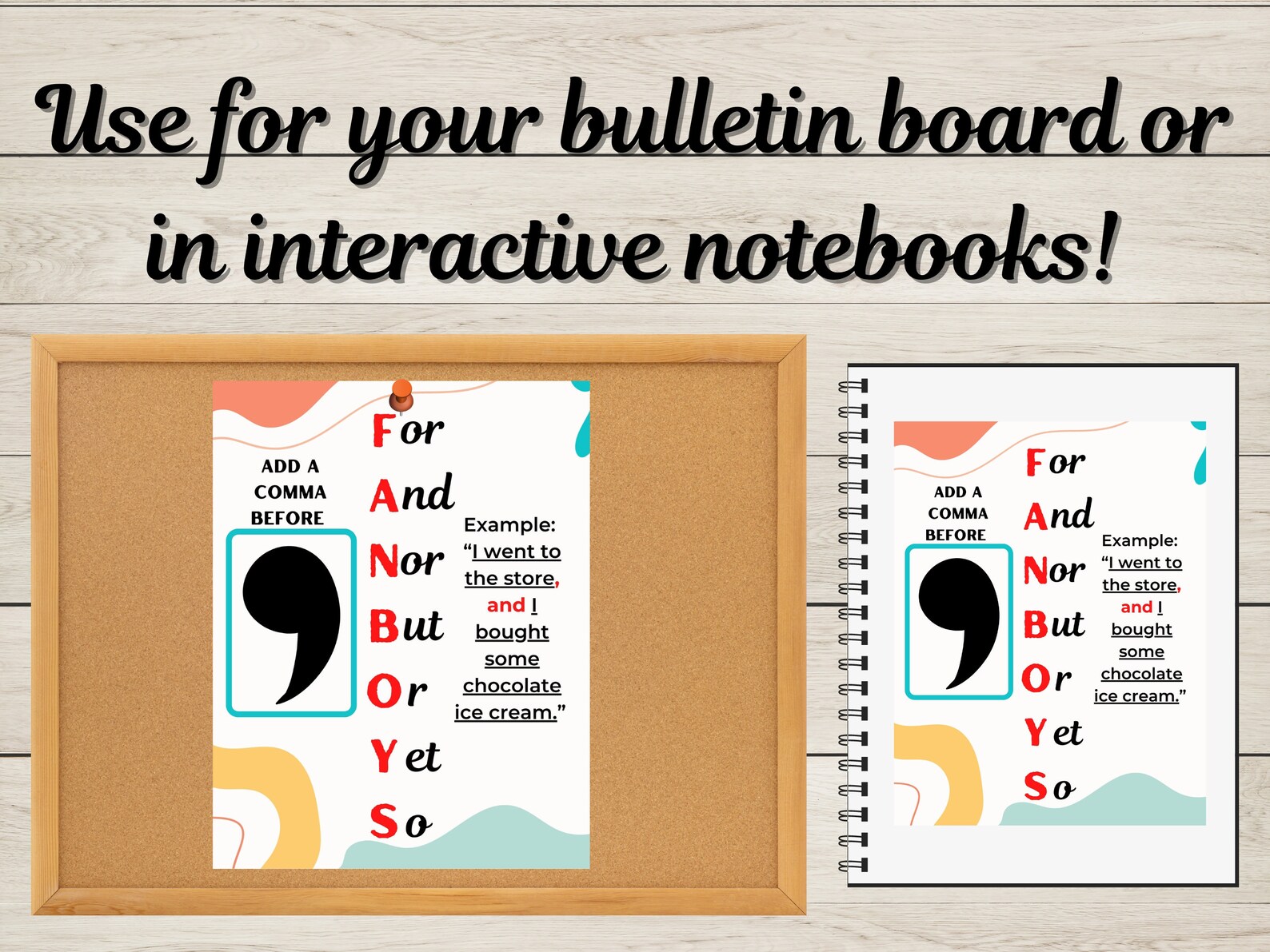 FANBOYS Anchor Chart for ELA Conjunctions Anchor Chart - Etsy