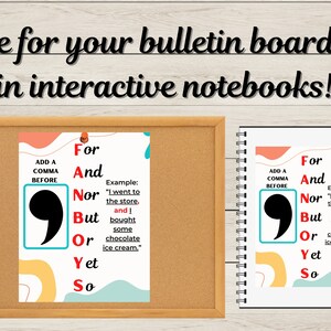 FANBOYS Anchor Chart for ELA Conjunctions Anchor Chart - Etsy