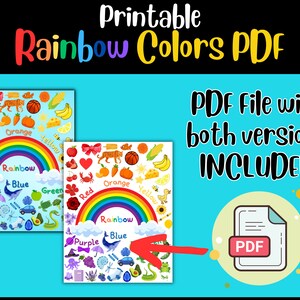 Printable Rainbow Colors PDF, Color Learning Printable, Instant Digital ...