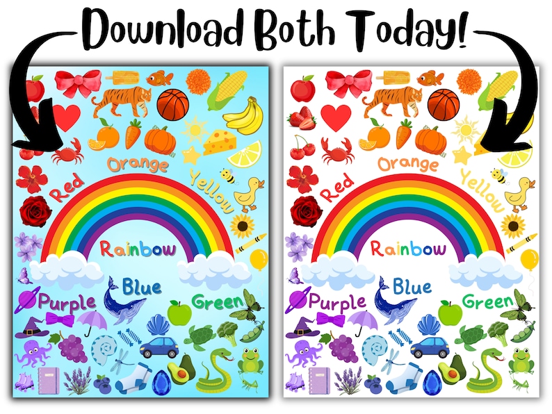 Printable Rainbow Colors PDF, Color Learning Printable, Instant Digital ...