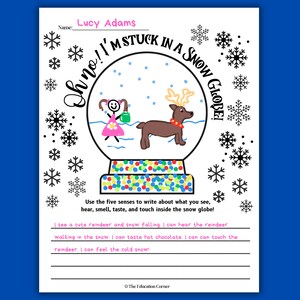 Snow Globe Creative Writing Printable | Christmas Printable | Holiday ...