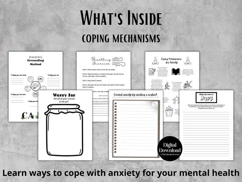 Anxiety Workbook | Mental Health Workbook | Printable Worksheets ...