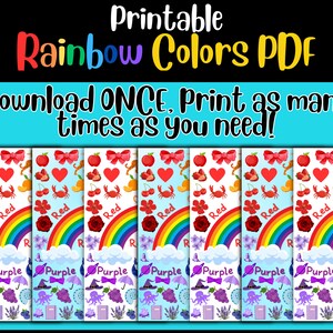 Printable Rainbow Colors PDF, Color Learning Printable, Instant Digital ...