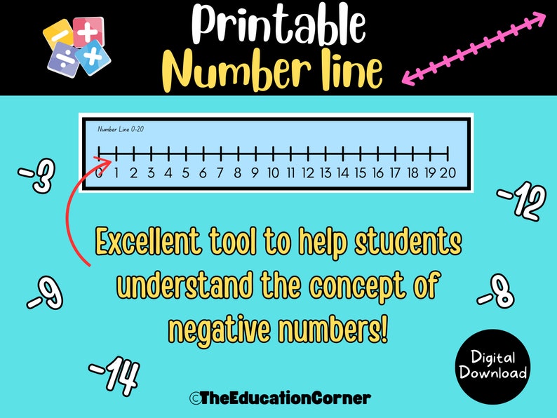 Printable Number Line 0-20 + 3 Practice Worksheets | Math Worksheets ...