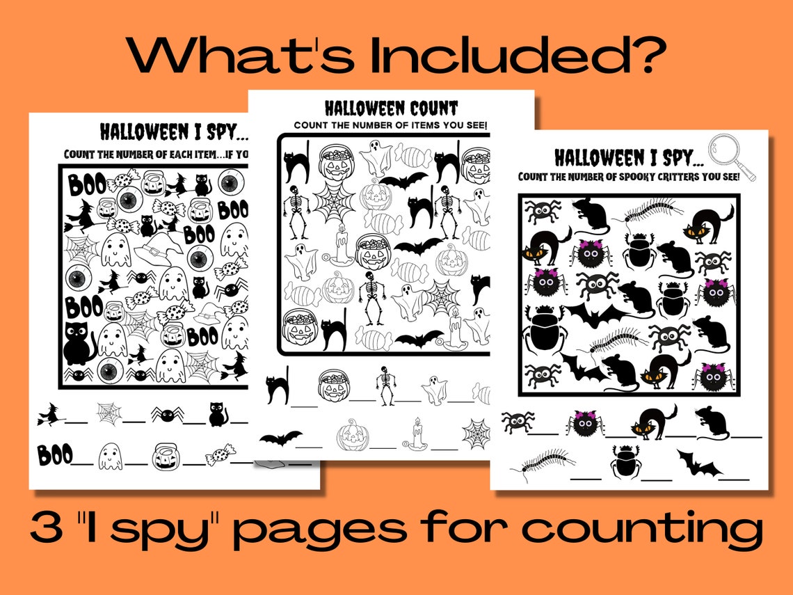 50 Printable Halloween Preschool & Kindergarten Activities Bundle ...