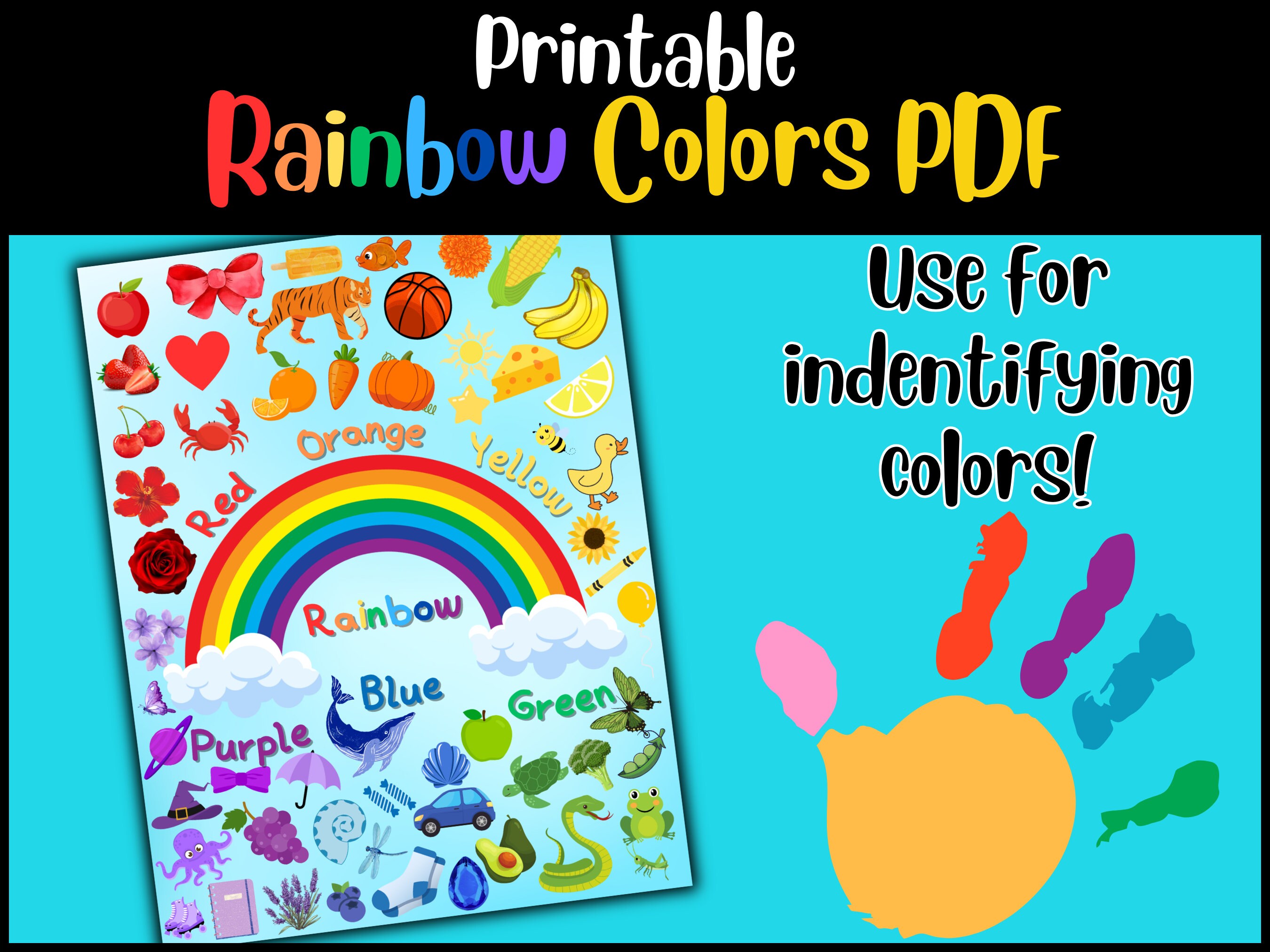 Printable Rainbow Colors PDF, Color Learning Printable, Instant Digital ...