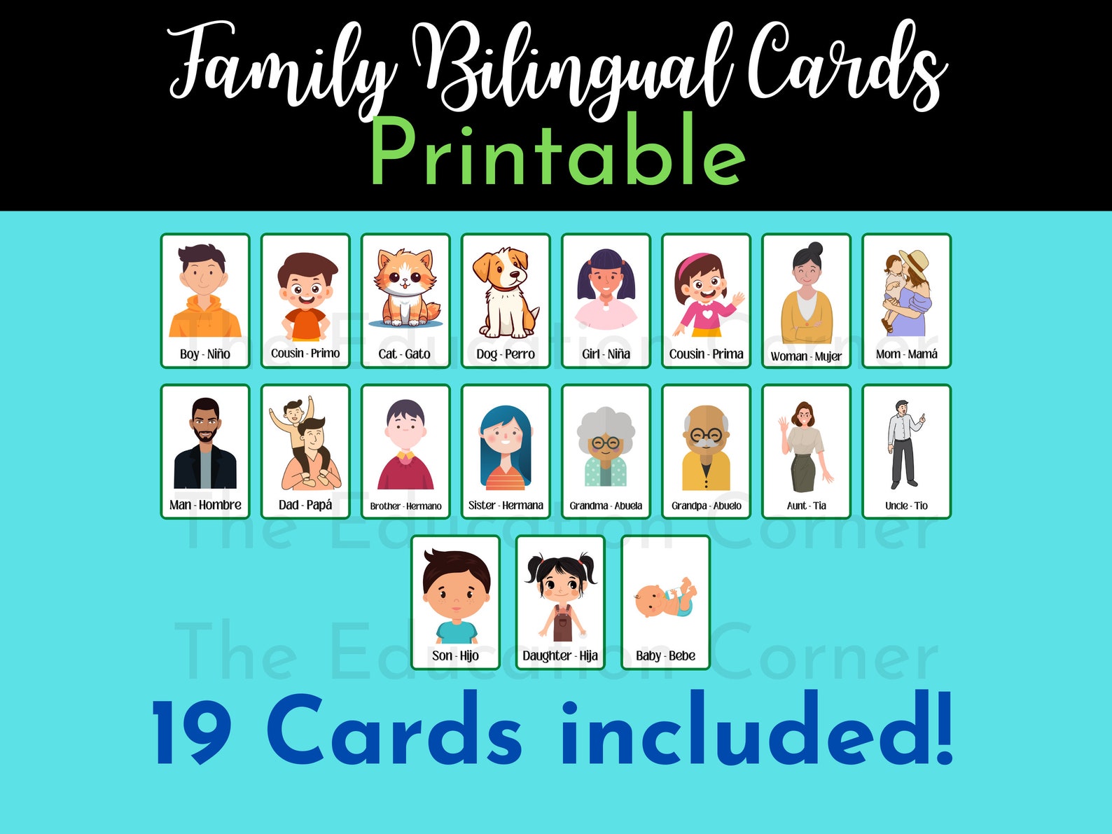 Bilingual Flashcards for Family | Flashcards Bilingües Para La Familia ...